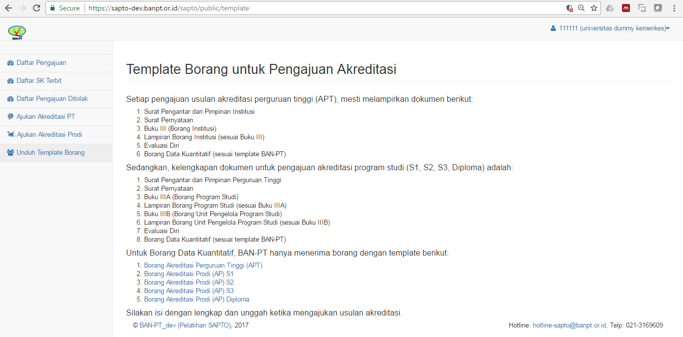 Sosialisasi Kebijakan Akreditasi Perguruan Tinggi dan Pelatihan SAPTO